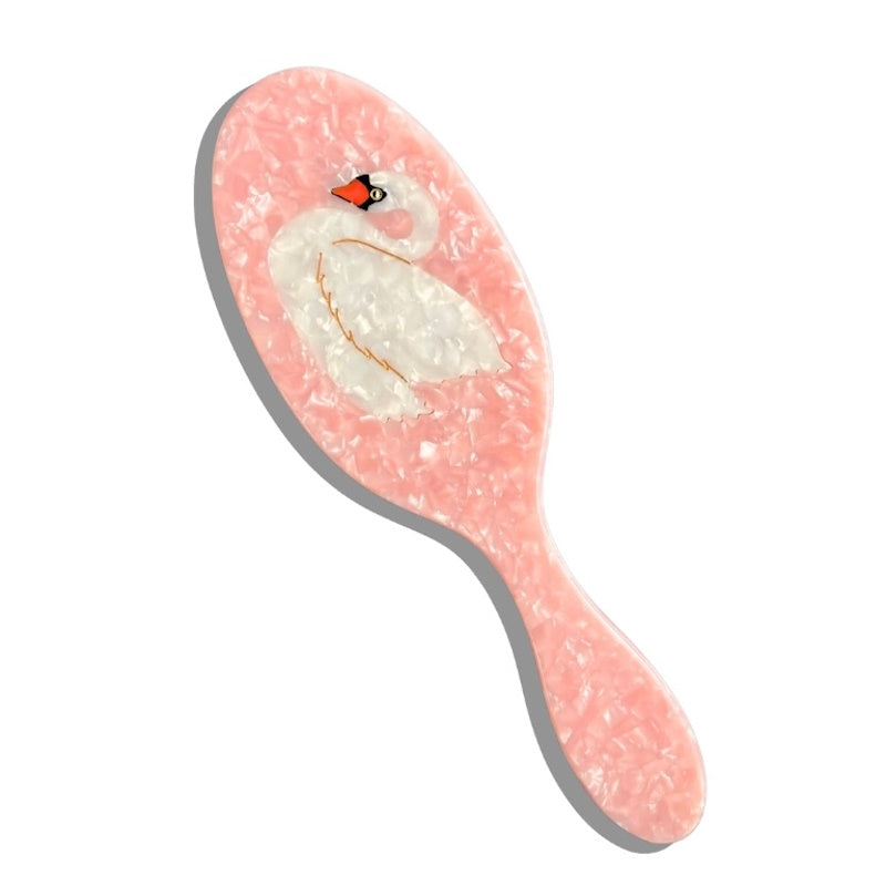 Solar Eclipse Hand-Painted Swan Acetate 2-1 Daily Hair Brush ...